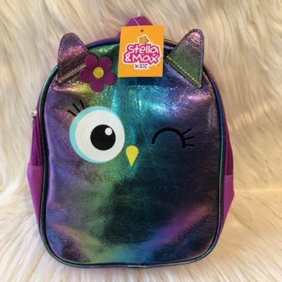 Stella & Max | Accessories | Stella Max Holographic Owl Kids Backpack ...